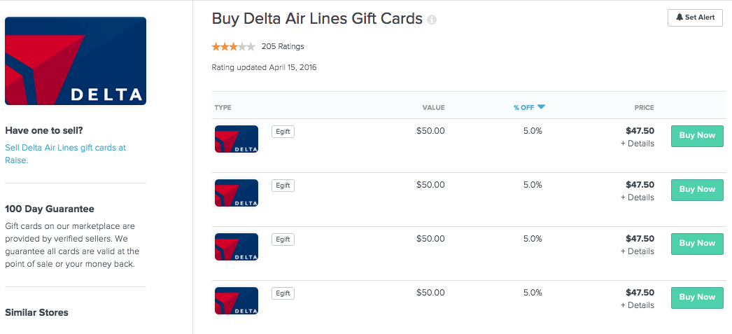 5% off Delta Gift Cards - Deals We Like