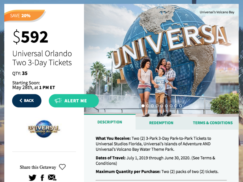 Universal Orlando Discount Tickets with Daily Getaways Promotion