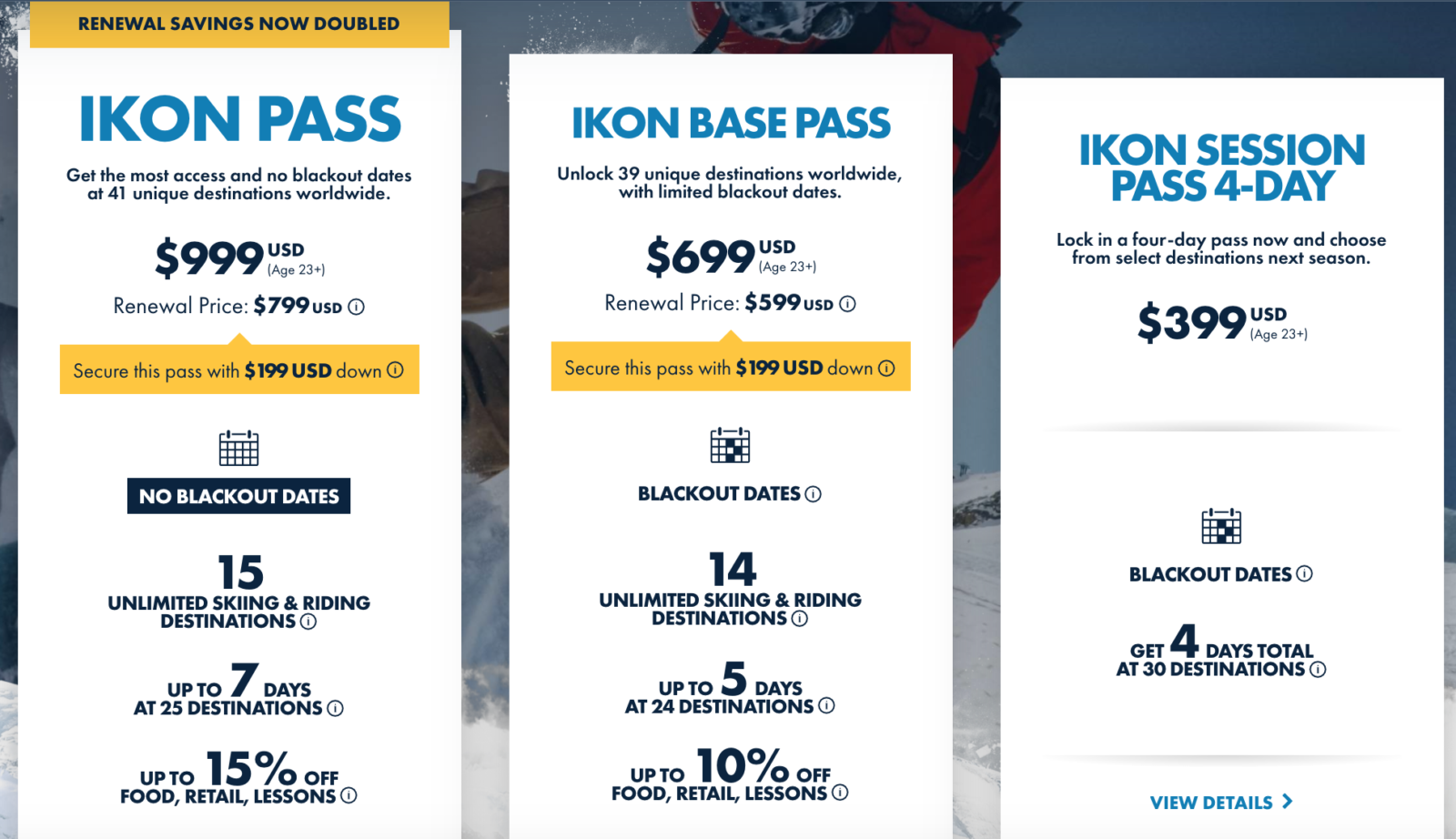 Ikon ski pass discounted even more for renewals and price increase ...