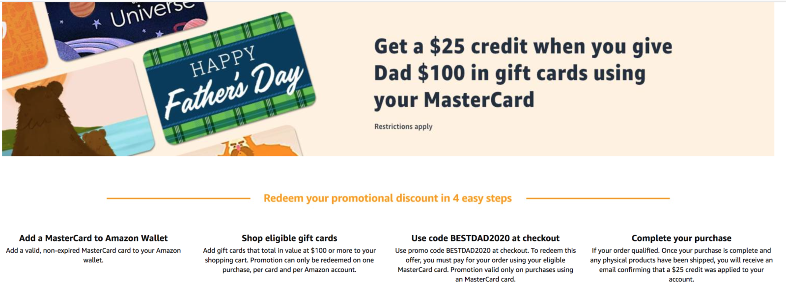 $25 free to Amazon when using a Mastercard - Deals We Like
